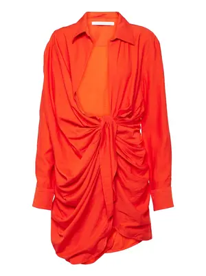 Jacquemus La Robe Bahia Draped Dress - Orange