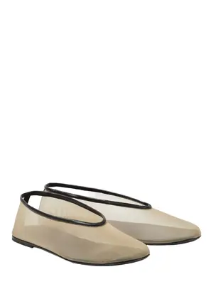 Khaite Marcy Mesh Ballet Flats - Beige