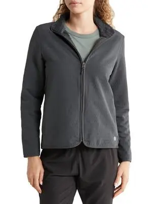 FREE FLY Free Fly Grid Bonded Fleece Zip Jacket Black Sand