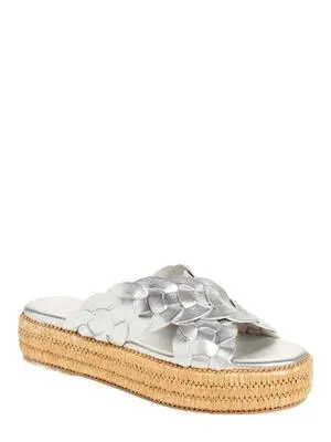 CECELIA NEW YORK Cecelia New York Gester Platform Slide Sandal Silver