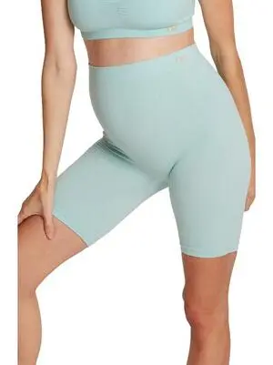 CACHE COEUR Zoe Ribbed Maternity Shorts - Turquoise