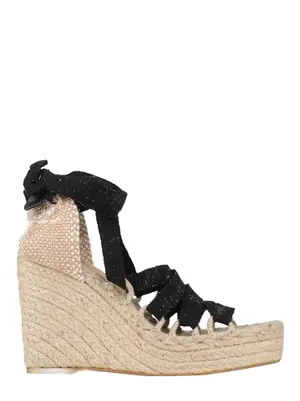 CastaÑer Textile Fiber Espadrille Sandals - Black