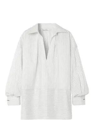 Max Mara Saletta Pinstriped Blouse - White