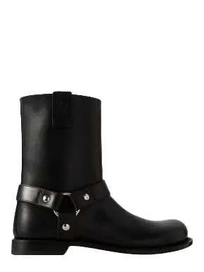 Loewe Paula's Ibiza Leather Ankle Boots - Black