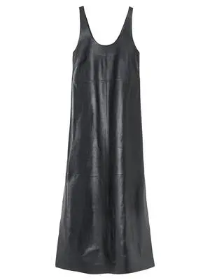 Gabriela Hearst Ellson Leather Midi Dress - Black