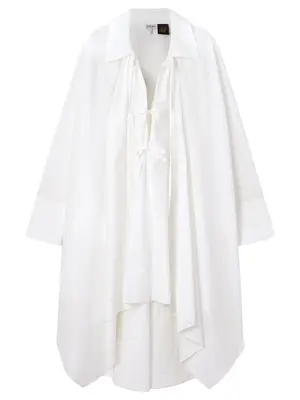 Loewe Cotton-blend Poplin Midi Shirt Dress - White