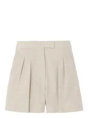 Max Mara Jessica Pleated Cotton Shorts - Neutrals