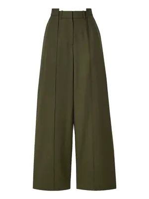 JASON WU Asymmetric Paneled Wide-leg Pants - Green