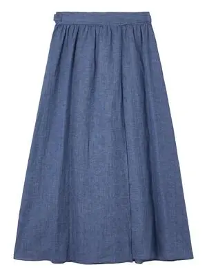 Loro Piana Belted Maxi Wrap Skirt - Blue