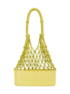 Zimmermann Macramé And Leather Tote Lime Green