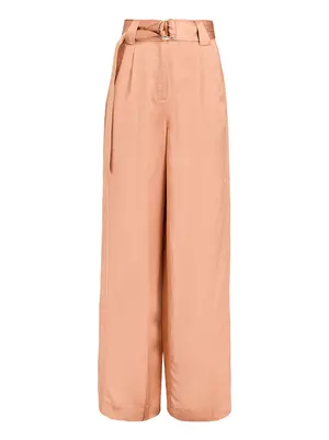Zimmermann Pleated Shantung Wide-leg Pants - Antique Rose