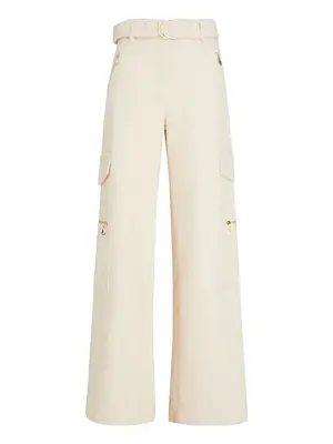 ZIMMERMANN Belted Cotton-Blend Terry Cargo Pants