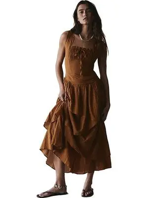 Free People In My Dreams Midi Dress - Spice Brown