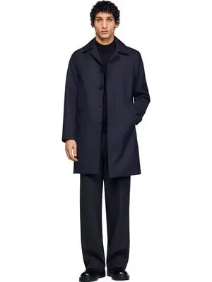 Sandro Waterproof Raincoat - Navy Blue
