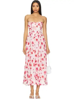 Bardot Lola Midi Dress - Hot Pink Floral