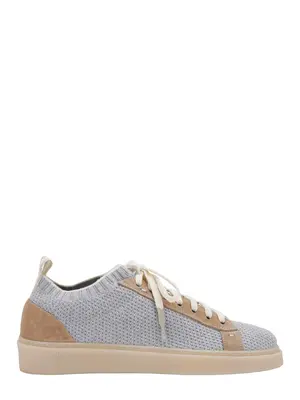 Eleventy Knitted Low-Top Sneakers Beige