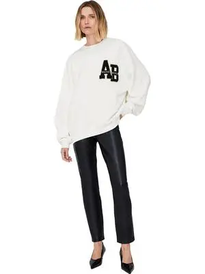 ANINE BING Miles Oversized Letterman Sweatshirt - Off White
