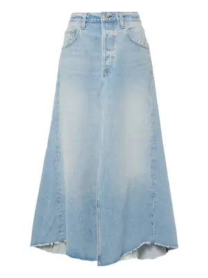 Citizens Of Humanity Mina Reworked Denim Midi Skirt - Blue