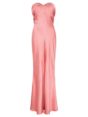 Misha Collection Livia Strapless Satin Gown - Pink
