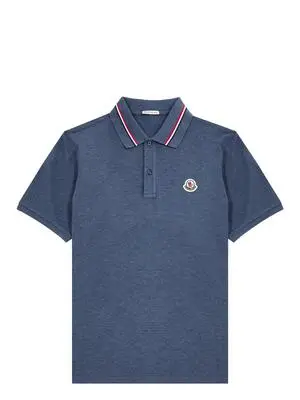 Moncler Logo Piqué Cotton Polo Shirt - Petrol