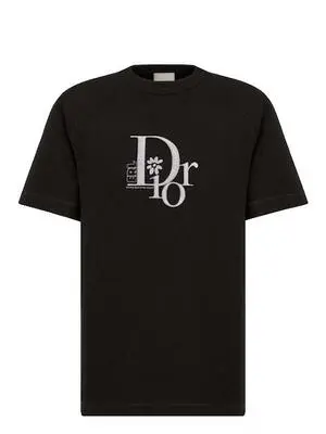 Dior X Erl Relaxed-fit T-shirt - Black Slub Cotton Jersey