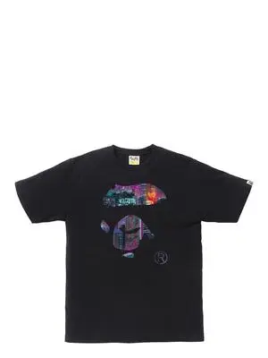 A BATHING APE Neon Tokyo Ape Face Tee Shirt - Black