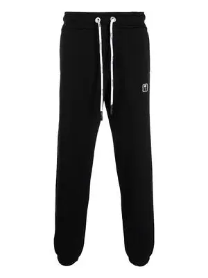 Palm Angels Logo Patch Drawstring Track Pants - Black/white