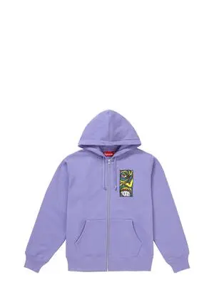 Supreme Disturbed Zip Up Hooded Sweatshirt Light Violet