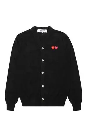 Comme Des Garçons Double Heart Cardigan - Black