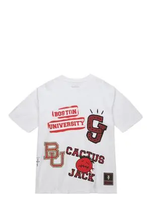 TRAVIS SCOTT X Mitchell & Ness Boston University Handdrawn T-shirt - White