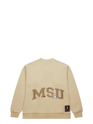 TRAVIS SCOTT X Mitchell & Ness Michigan State Spars Pullover Sweatshirt - Tan