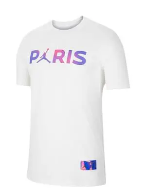 JORDAN X Psg Paris Saint Germain Wordmark Tee Shirt - White/purple