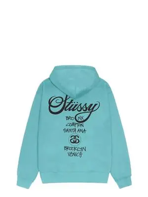 StÜssy World Tour Hoodie - Ocean
