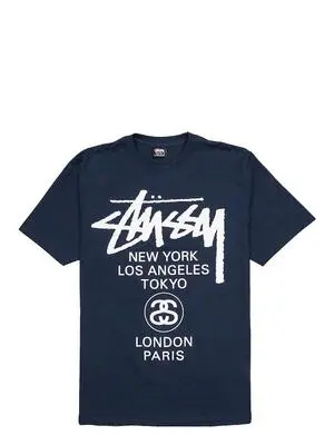 StÜssy World Tour T-shirt - Navy Blue