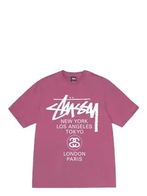 StÜssy World Tour T-shirt - Berry