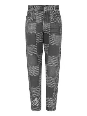 LOUIS VUITTON X Nigo Giant Damier Waves Denim Pants - Noir