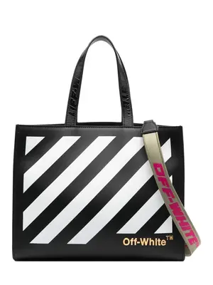 Off-White Diag Hybrid Shop 28 Lettering Tote Bag - Black/white