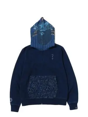 A BATHING APE Samurai Full-zip Hoodie - Indigo