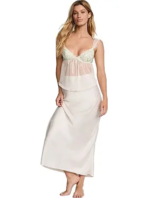 Victoria's Secret Satin Maxi Skirt - White,ivory