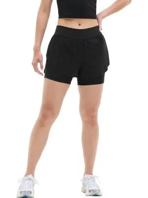 Athleta Crossover High Rise 4" Run Short - Black
