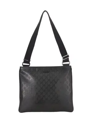 Gucci Gg Imprime Flat Messenger - Black