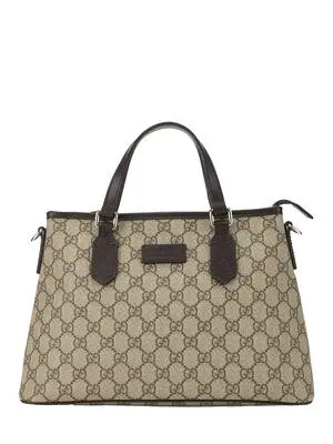 Gucci Original Gg Supreme Canvas Zip Tote Bag - Brown