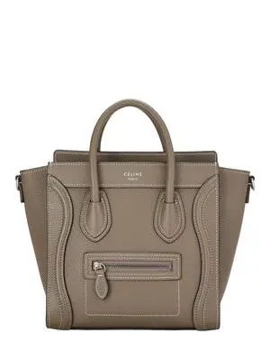 CELINE Celine Drummed Calfskin Luggage Nano