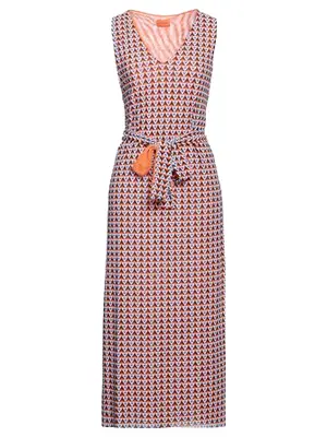 FISICO Geometric-print Maxi Dress - Orange