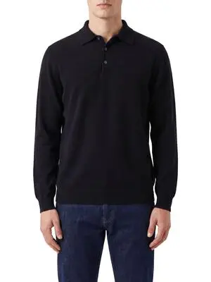 Brunello Cucinelli Long Sleeve Polo Shirt - Black
