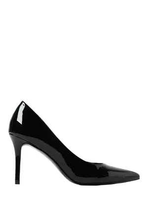 Versace Patent Pumps With Embossed Logo Black