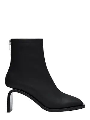 COURREGES Stream Leather Ankle Boots - Black