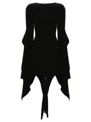 MUGLER Asymmetric Mini Dress - Black