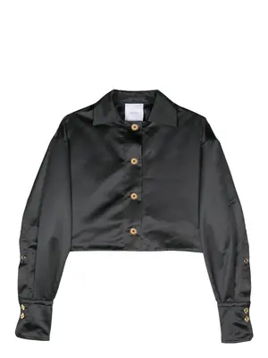 Patou Satin Cropped Jacket - Black