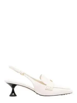 Tory Burch 60mm Slingback Leather Pumps - Neutrals